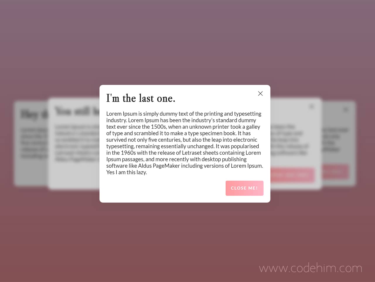 Open Modal Popup from another Modal — CodeHim Open Modal Popup from another Modal — CodeHim