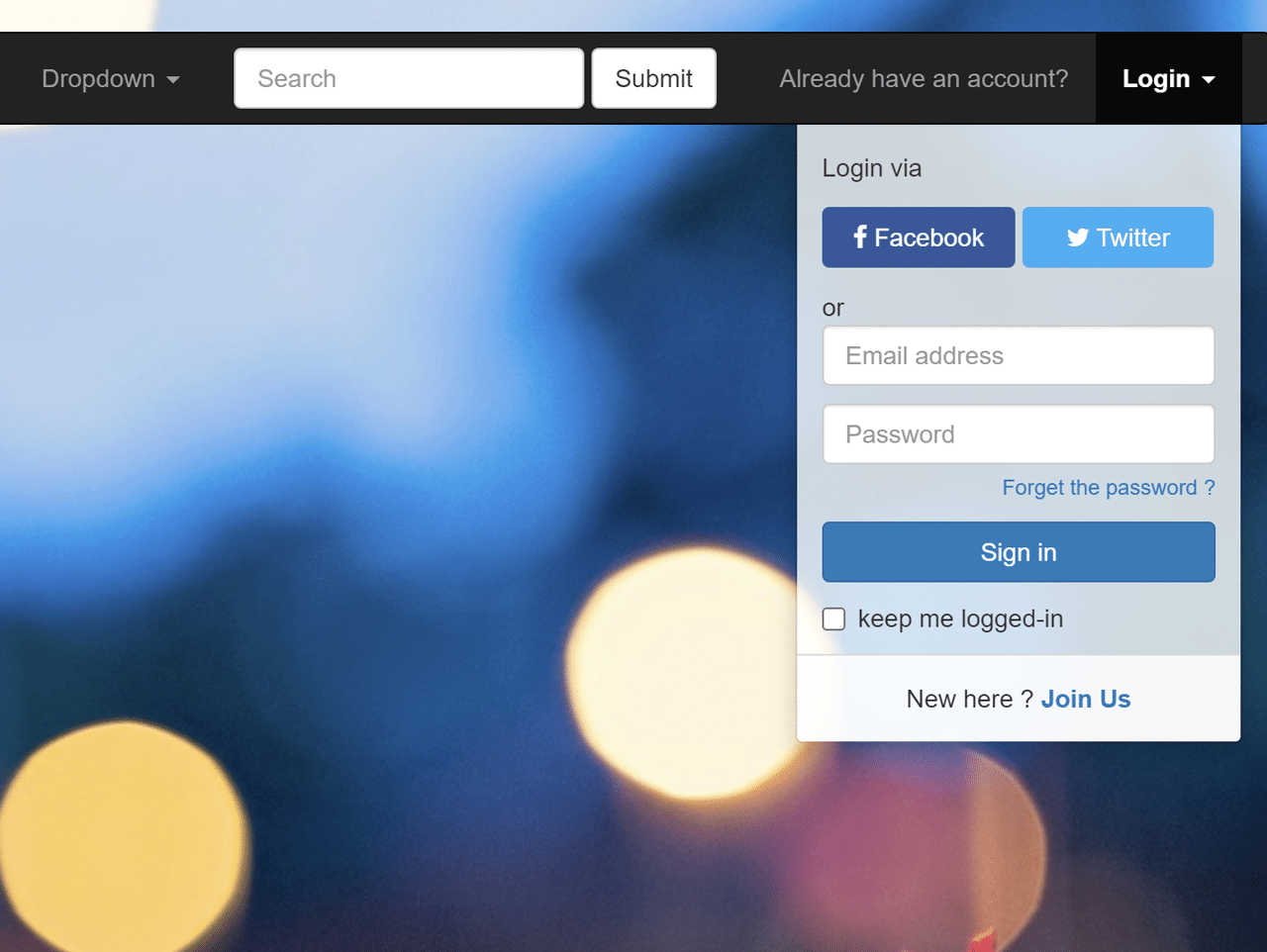 Bootstrap Navbar With Login And Signup CodeHim Bootstrap Navbar With Login And Signup CodeHim