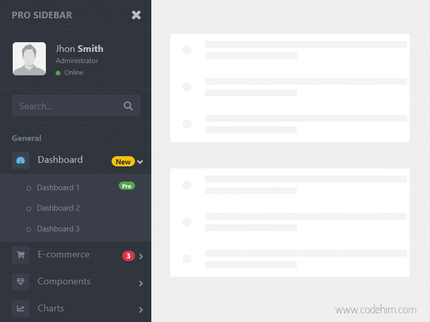Admin Sidebar Menu Codepen At Mariam Oberg Blog