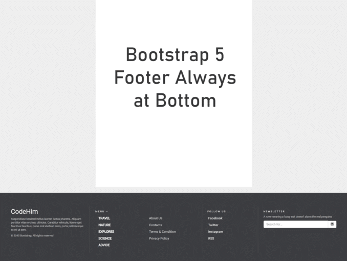 Bootstrap 5 Footer Always at Bottom Tutorial & Examples — CodeHim
