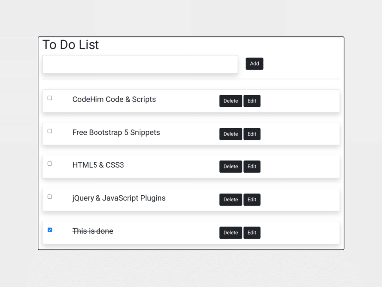 Simple To Do List Using Bootstrap 5 — CodeHim