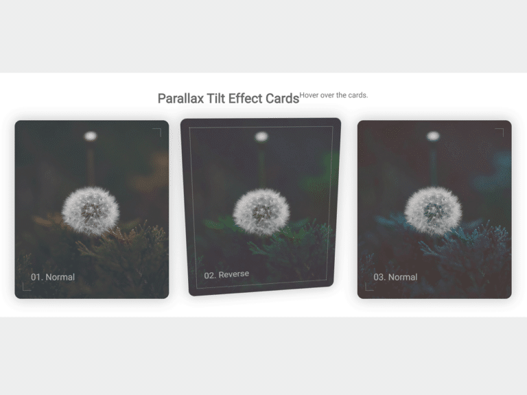 Javascript Parallax Tilt Effect Cards On Hover — Codehim