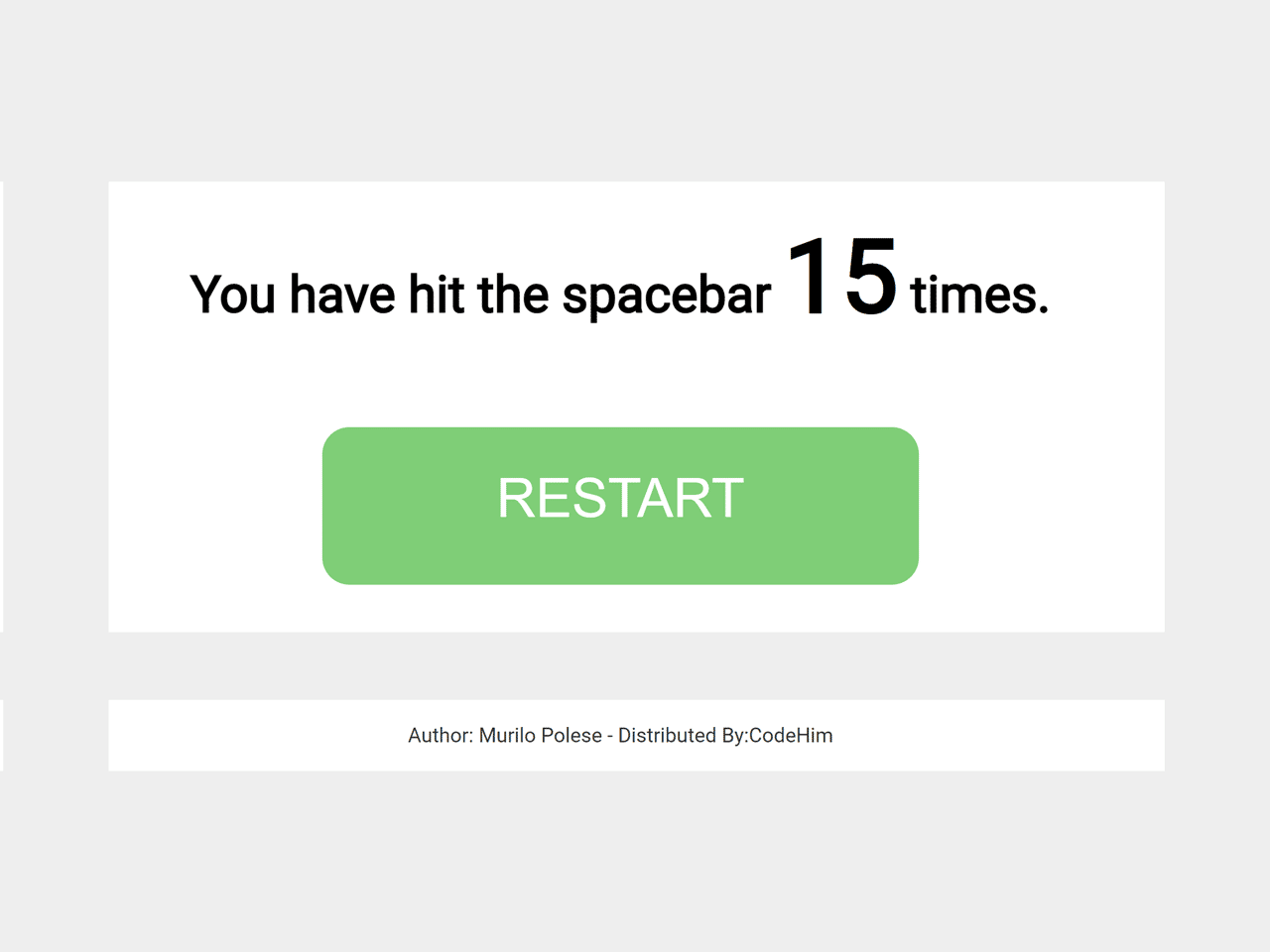 Spacebar Hit Counter JavaScript Code CodeHim