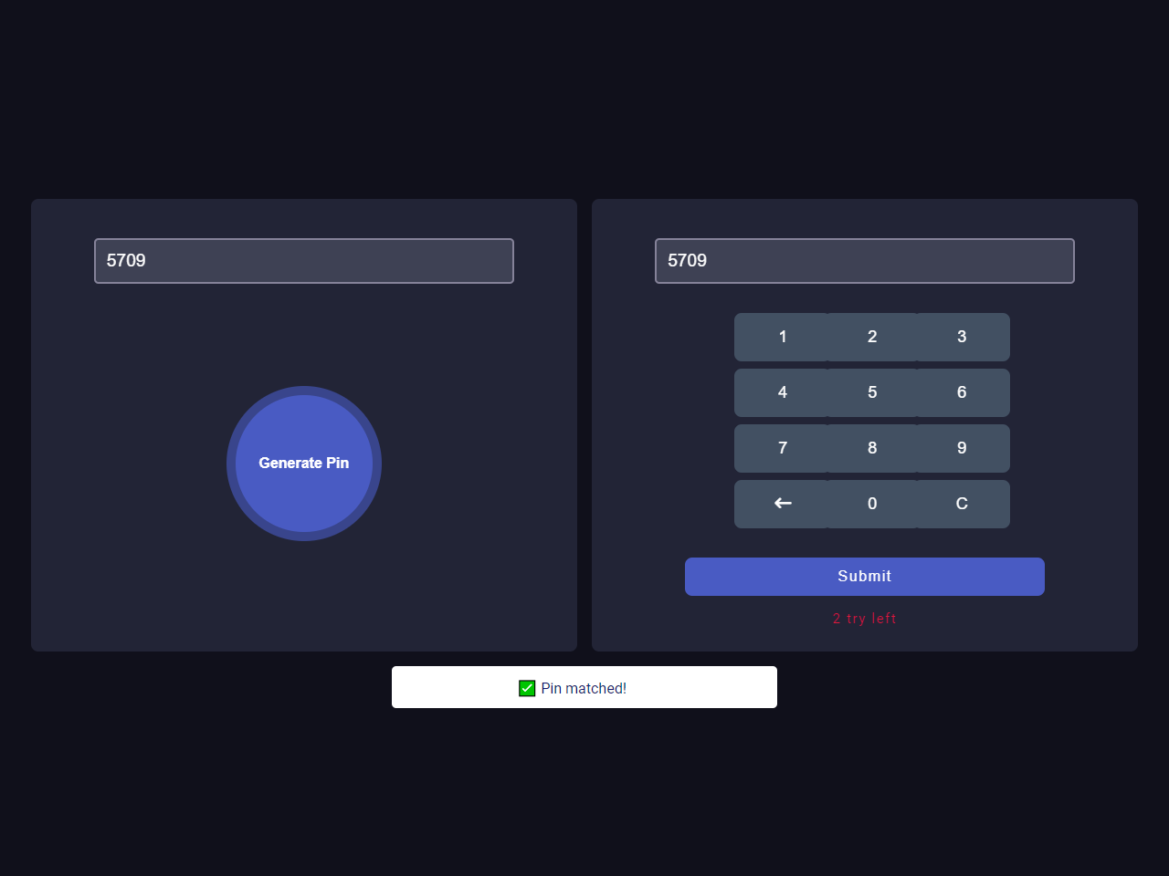 Generate 4 Digit Random Pin and Validate in JavaScript — CodeHim Generate 4 Digit Random Pin and Validate in JavaScript — CodeHim