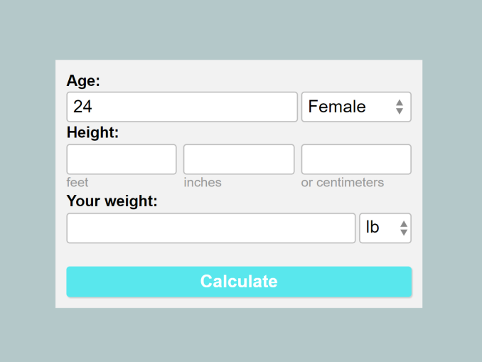 Calorie Calculator Source Code — CodeHim