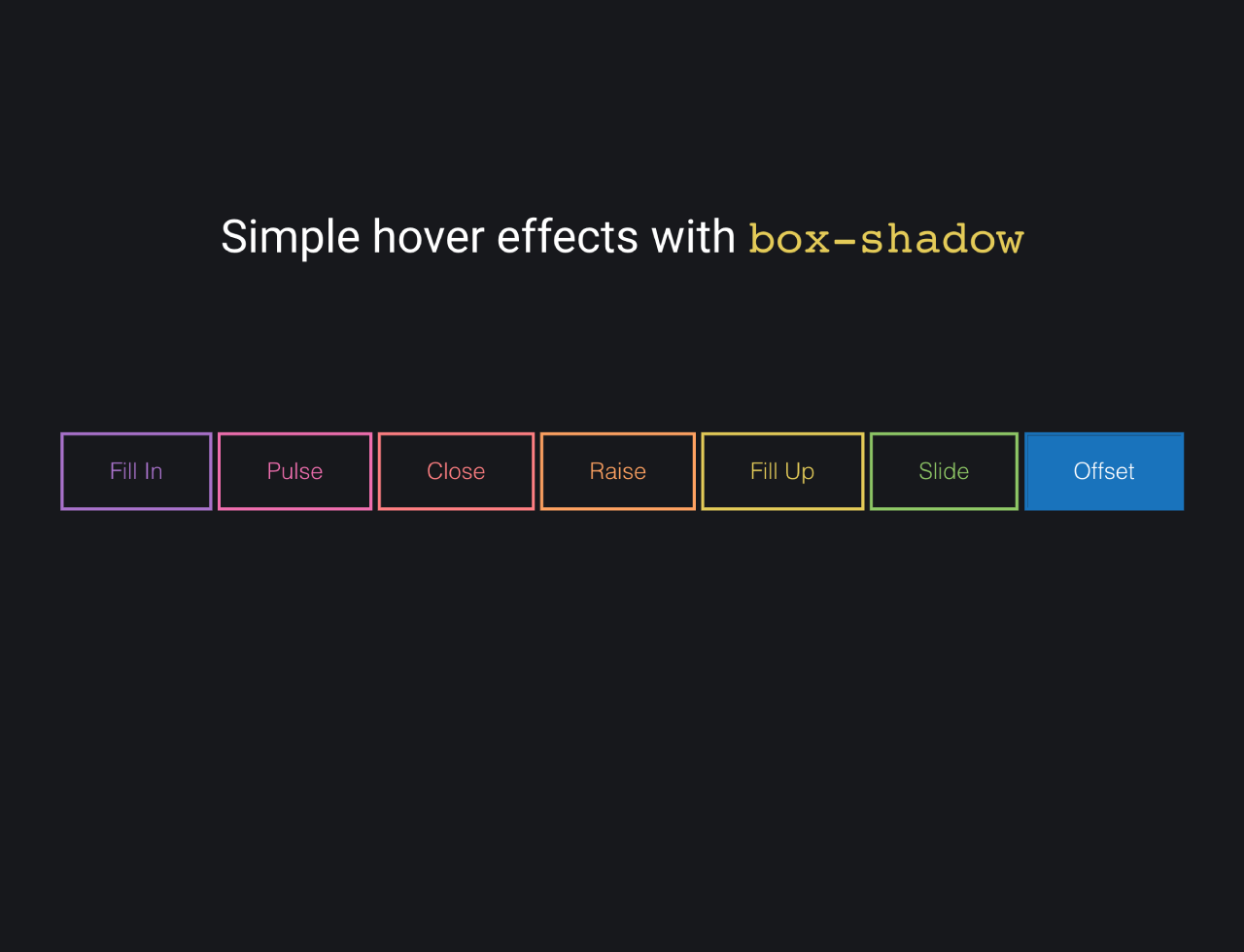 HTML Button Hover Effects with Box-shadow — CodeHim HTML Button Hover Effects with Box-shadow — CodeHim