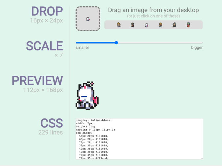 Drag and Drop Pixel Art Generator — CodeHim